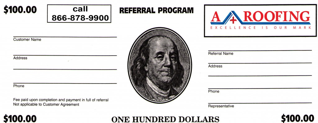 A+ Roofing | Referral Program | Burr Ridge, IL | A+Roofing